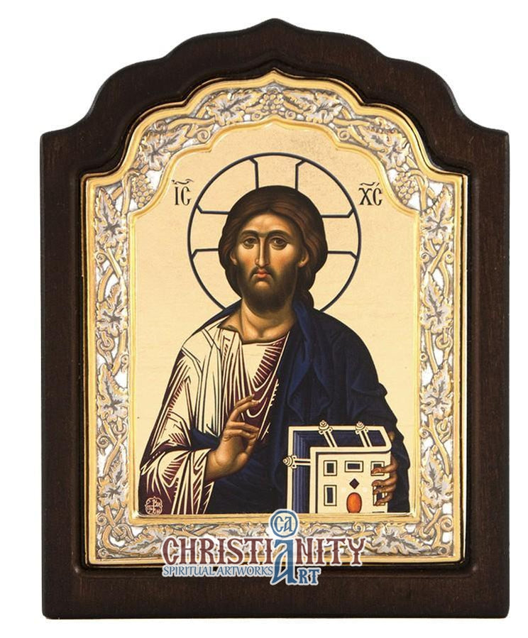 Jesus Christ Vatopedi Monastery,Silver Byzantine icon-Christianity Art ...