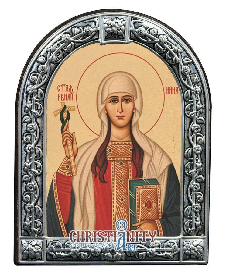 Saint Nina - Metallic icon on wood locally gold plated - Mount Athos ...