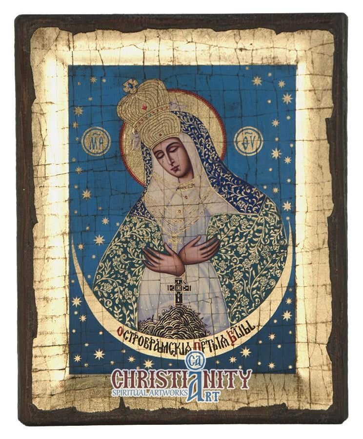 Virgin Mary Praying - Aged Byzantine Icon - Christianity Art ...